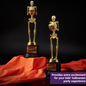 JOYIN 2 PCS Halloween Trophy Awards Best Costume Skeleton 11.25 X 3.5 for Halloween Medals Party Favor Prizes, Trick or Treat, Costume Contest Trophy, School Classroom Rewards, Treats for Kids