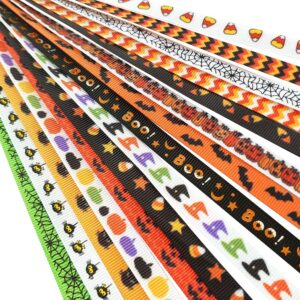 chenkou craft 3/8" (10mm) assorted 15yards halloween grosgrain ribbon diy craft accessory happy halloween ribbons (halloween, 3/8"(10mm))