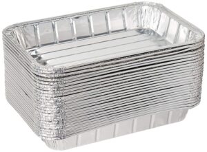 pack of 20 disposable aluminum foil toaster oven pans-mini broiler pans | bpa free | perfect for small cakes or personal quiche | standard size - 8 1/2" x 6"