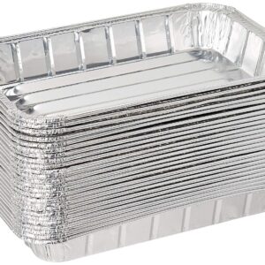 Pack of 20 Disposable Aluminum Foil Toaster Oven Pans-Mini Broiler Pans | BPA Free | Perfect for Small Cakes or Personal Quiche | Standard Size - 8 1/2" x 6"