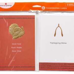 American Greetings Thanksgiving Cards, Thankful and Brings Happiness (6-Count)