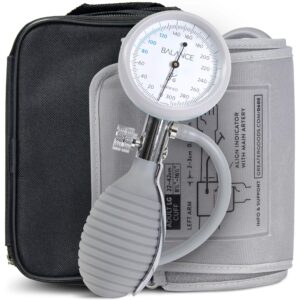 greater goods sphygmomanometer, latex-free, manual blood pressure monitor, gray