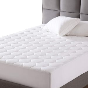 exq home mattress pad twin xl twin extra long size quilted mattress protector fitted sheet cooling mattress cover for bed stretch up to 18”deep pocket (breathable)