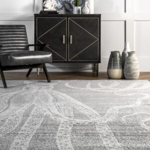 nuLOOM Thomas Paul Power loomed Octopus Area Rug, 9x12, Grey