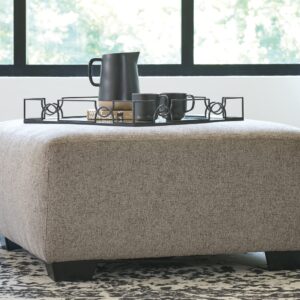 Signature Design by Ashley Ballinasloe Traditiona Square Oversized Ottoman, Beige