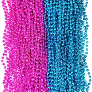 50 pcs 6mm baby gender reveal beads for baby shower announcement party supplies 33 inch baby blue hot pink (6mm 50 pcs)