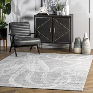 nuloom thomas paul power loomed octopus area rug, 9x12, grey