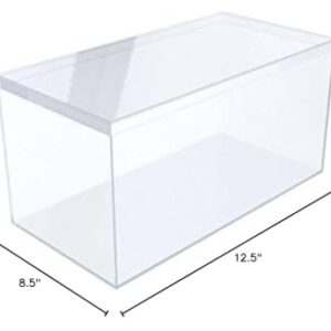 Clear Large Rigid Plastic Box 12 1/2" x 8 1/2" x 8 1/2" with Variety Boxes Inside (Round 4 1/4" Dia, 8" X 4" Rectangle, and 4" x 4" Square and Others)