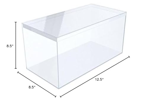 Clear Large Rigid Plastic Box 12 1/2" x 8 1/2" x 8 1/2" with Variety Boxes Inside (Round 4 1/4" Dia, 8" X 4" Rectangle, and 4" x 4" Square and Others)