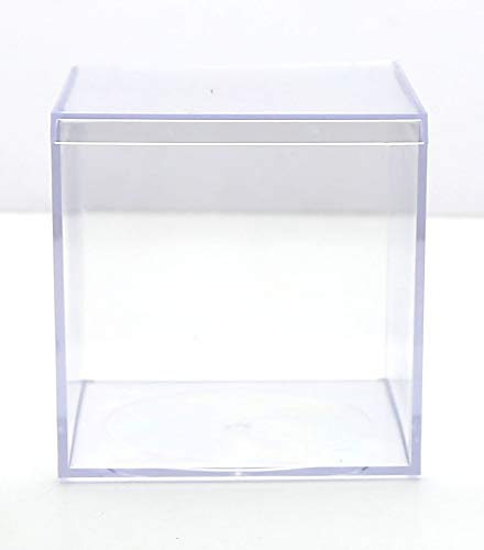 Clear Large Rigid Plastic Box 12 1/2" x 8 1/2" x 8 1/2" with Variety Boxes Inside (Round 4 1/4" Dia, 8" X 4" Rectangle, and 4" x 4" Square and Others)