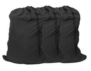 yethan extra large laundry bag 3 pack, black, travel laundry bags with drawstring closure, 30"x40", for college, dorm and apartment dwellers (3pcs black)