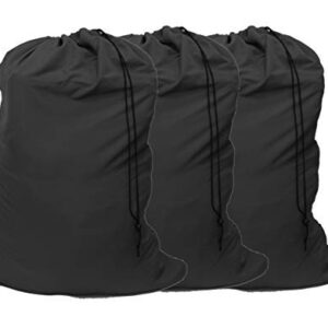 YETHAN Extra Large Laundry Bag 3 Pack, Black, Travel Laundry Bags with Drawstring Closure, 30"x40", for college, dorm and apartment dwellers (3PCS Black)