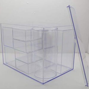 Clear Large Rigid Plastic Box 12 1/2" x 8 1/2" x 8 1/2" with Variety Boxes Inside (Round 4 1/4" Dia, 8" X 4" Rectangle, and 4" x 4" Square and Others)