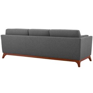 Modway Chance Mid-Century Modern Upholstered Fabric Sofa In Gray