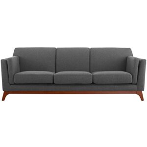 Modway Chance Mid-Century Modern Upholstered Fabric Sofa In Gray