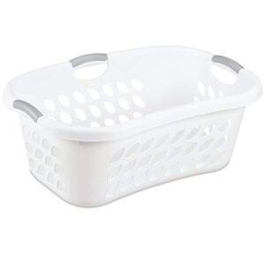 STERILITE 1.25 Bushel Hip Laundry Basket, White (Available in Case of 4 or Single Unit)