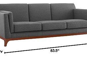 Modway Chance Mid-Century Modern Upholstered Fabric Sofa In Gray