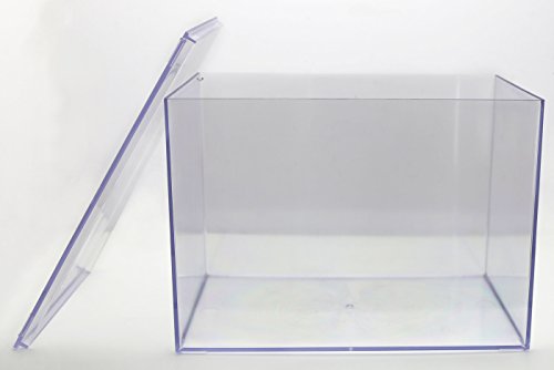 Clear Large Rigid Plastic Box 12 1/2" x 8 1/2" x 8 1/2" with Variety Boxes Inside (Round 4 1/4" Dia, 8" X 4" Rectangle, and 4" x 4" Square and Others)