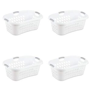 sterilite 1.25 bushel hip laundry basket, white (available in case of 4 or single unit)