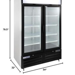 Kratos Refrigeration 69K-718 Commercial Swing Glass Door Merchandiser, 2 Doors, 54" wide, 48cu ft, White Exterior