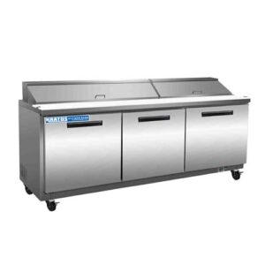 kratos refrigeration 69k-835 commercial 72" w sandwich/salad prep table, three door