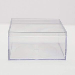 Clear Large Rigid Plastic Box 12 1/2" x 8 1/2" x 8 1/2" with Variety Boxes Inside (Round 4 1/4" Dia, 8" X 4" Rectangle, and 4" x 4" Square and Others)