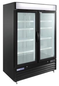 kratos commercial display refrigerator- swing glass 2 door merchandiser- 54" w 48 cu ft (69k-720)