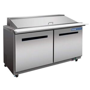 kratos commercial refrigerator with sandwich/salad prep table - 2-door, 60" w, mega-top unit, 24 pan capacity (69k-808)