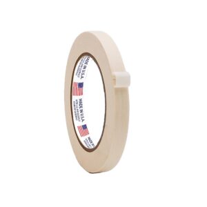 wod mt5 utility grade masking tape, 1/2 inch x 60 yds. for home or office air-dry painting, labeling, & packing. leaves no residue