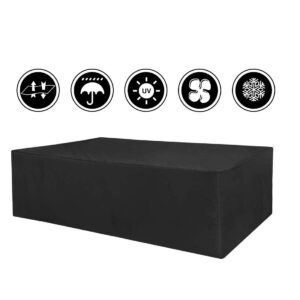 flr 66x36x27in patio table cover veranda rectanguler black waterproof outdoor dinner protector dust-proof table desk cover furniture covers with storage bags for garden outdoor indoor furniture table