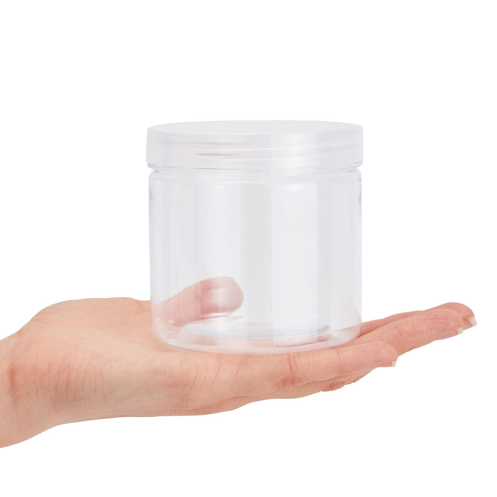 Juvale Slime Containers with Lids - 8 Pack Clear Plastic Jars for Kids DIY Crafts (12 oz)