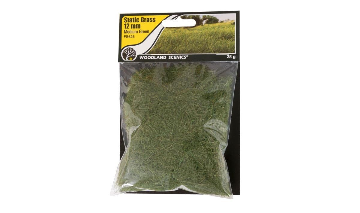 Woodland Scenics Static Grass 12mm-Medium Green -FS626