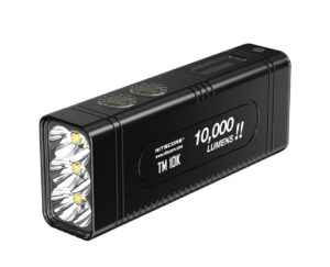 nitecore tm10k tm10k tiny monster 10,000 lumen burst rechargeable flashlight, black