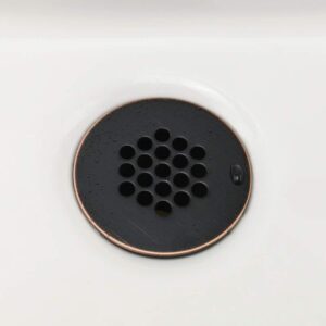 Purelux Grid Drain Strainer Assembly with Overflow for Bathroom Sink, Made of Brass Oil Rubbed Bronze