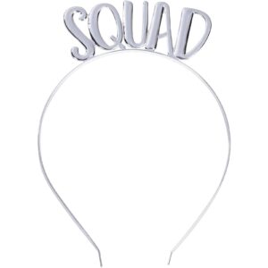 Juvale Bride and Squad Headbands, 5-Pack Bachelorette Tiara Acccessory for Bridal Party