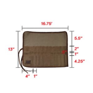 Hide & Drink, Waxed Canvas Artist Paint Brush Roll Up Bag Organizer Pouch Handmade (Fatigue)