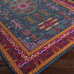 Hauteloom Cleveland Bohemian Southwestern Colorful Area Rug - Traditional Tribal Aztec Carpet for Living Room, Bedroom, Dining Room - Pink, Magenta, Green, Orange, Purple - 5'3" x 7'3" (5x7)