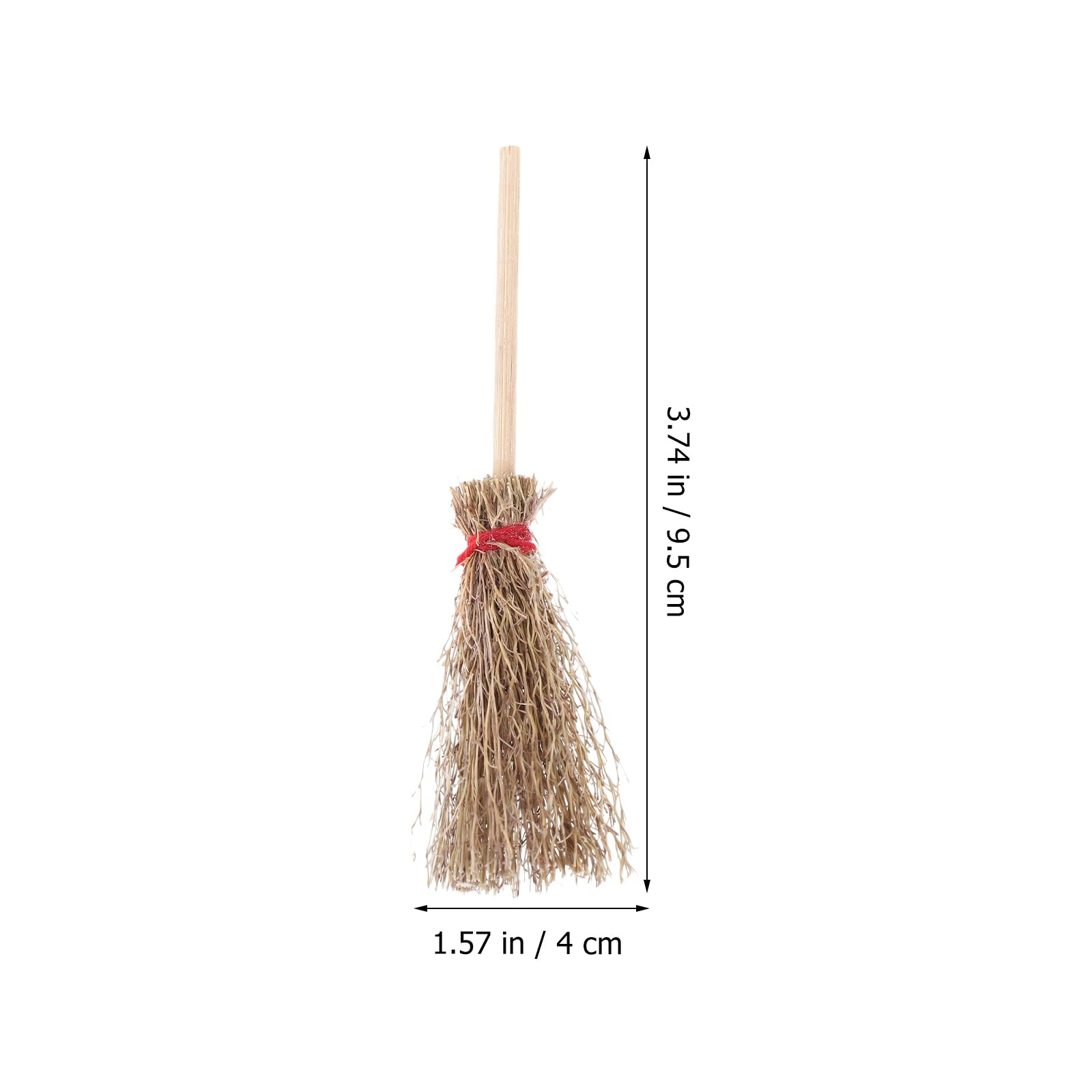 ULTNICE Mini Broom Hanging Witches Prop Broom with Rope Straw Broom Wizard Decor 12pcs