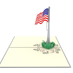 iGifts And Cards Patriotic Appreciation 3D Pop Up Greeting Card - Hero, American Flag, Half-Fold, Veterans, Memorial, Military, USA, All Occasion, Welcome Home, Retirement, Miss You