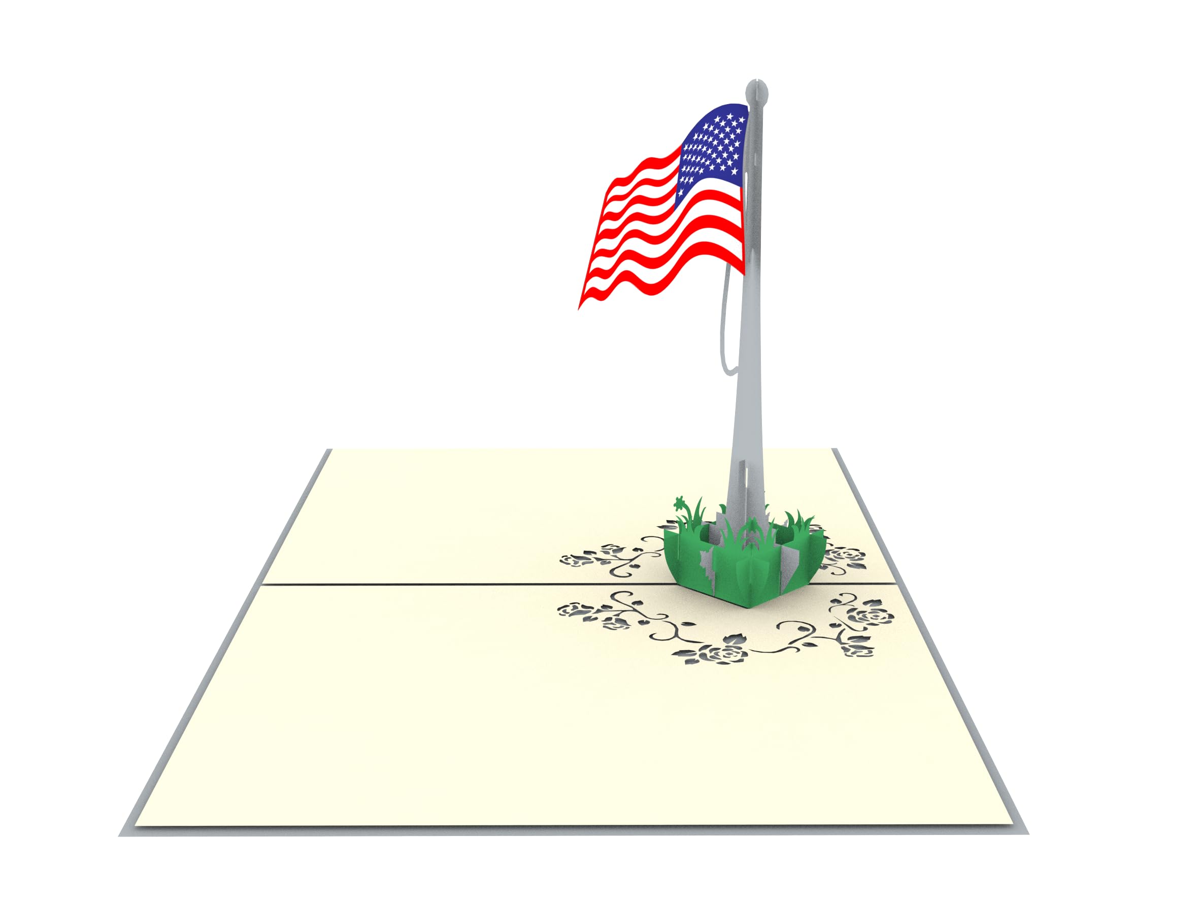 iGifts And Cards Patriotic Appreciation 3D Pop Up Greeting Card - Hero, American Flag, Half-Fold, Veterans, Memorial, Military, USA, All Occasion, Welcome Home, Retirement, Miss You