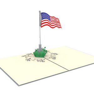 iGifts And Cards Patriotic Appreciation 3D Pop Up Greeting Card - Hero, American Flag, Half-Fold, Veterans, Memorial, Military, USA, All Occasion, Welcome Home, Retirement, Miss You