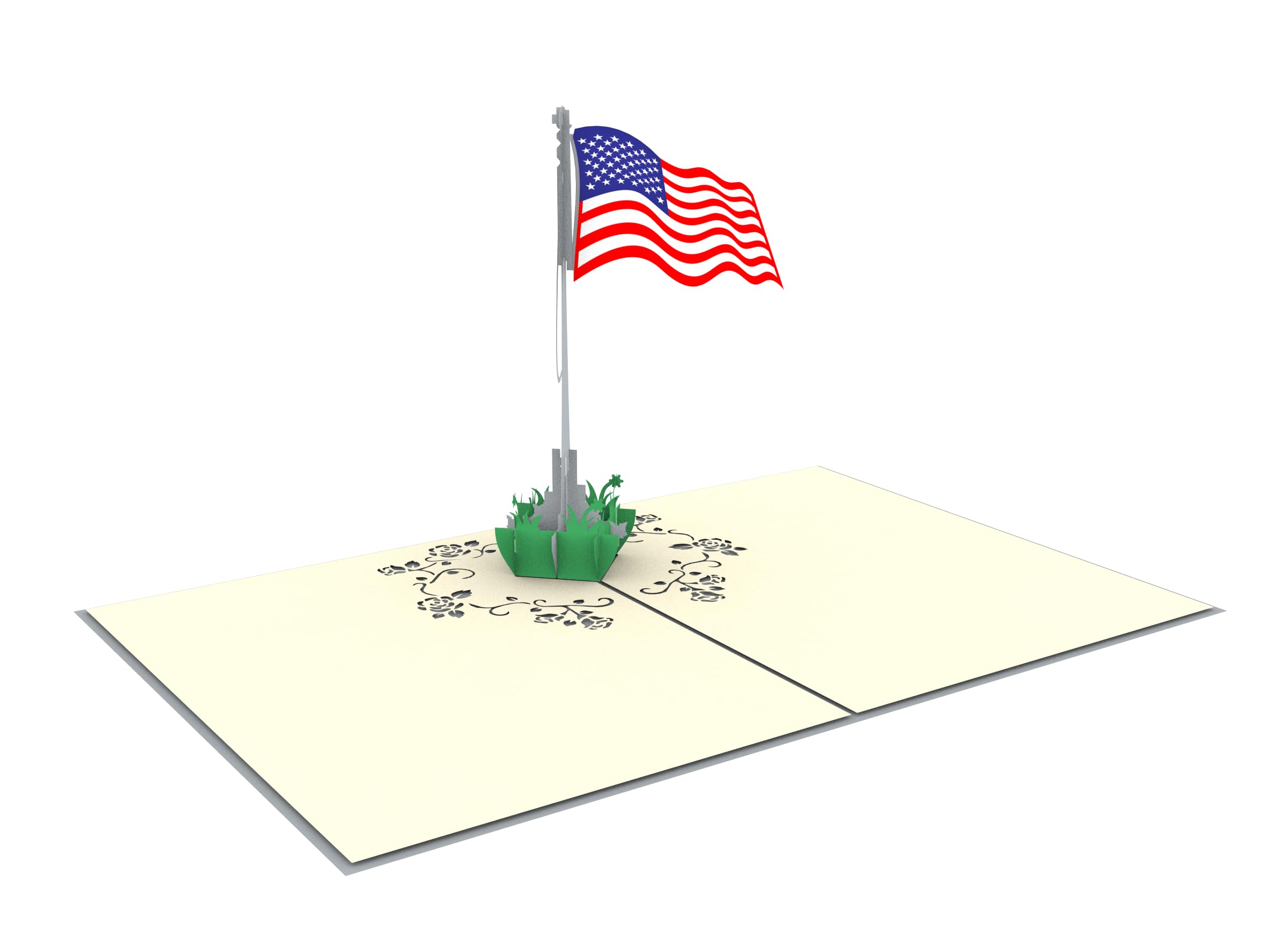 iGifts And Cards Patriotic Appreciation 3D Pop Up Greeting Card - Hero, American Flag, Half-Fold, Veterans, Memorial, Military, USA, All Occasion, Welcome Home, Retirement, Miss You