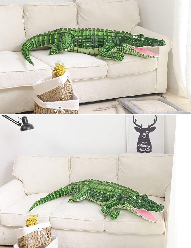 LERORO Alligator Stuffed AnimalCrocodile Plush Toy 39 Inch Large Big Realistic Stuffed Child Pillow Cushion - Soft Cuddly Figures for Kids Girl Boy