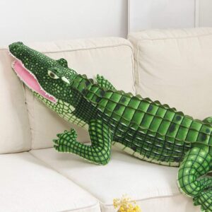 LERORO Alligator Stuffed AnimalCrocodile Plush Toy 39 Inch Large Big Realistic Stuffed Child Pillow Cushion - Soft Cuddly Figures for Kids Girl Boy