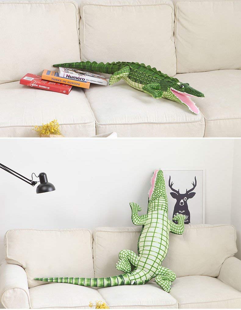 LERORO Alligator Stuffed AnimalCrocodile Plush Toy 39 Inch Large Big Realistic Stuffed Child Pillow Cushion - Soft Cuddly Figures for Kids Girl Boy