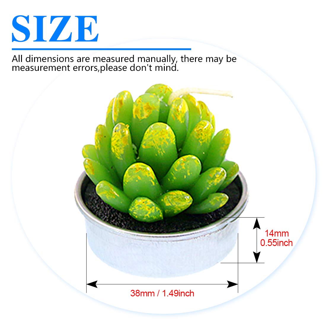 Glarks Cute Tea Lights Tealight Candles, Succulent Cactus for Birthday Party Valentine's Day Wedding Spa Home Decor and DIY Gift, 12Pcs a Pack