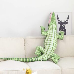 LERORO Alligator Stuffed AnimalCrocodile Plush Toy 39 Inch Large Big Realistic Stuffed Child Pillow Cushion - Soft Cuddly Figures for Kids Girl Boy