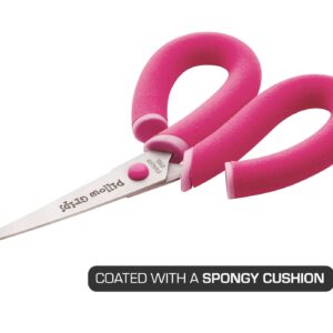 It's Academic Pillow Grip Scissors with Comfortable Handles, Blunt Tip, 8-inch Length, Perfect For Classroom Use, Pink