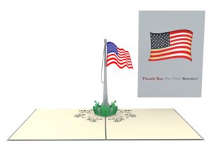 igifts and cards patriotic appreciation 3d pop up greeting card - hero, american flag, half-fold, veterans, memorial, military, usa, all occasion, welcome home, retirement, miss you