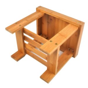 STARVAST Small Bamboo Step Stool for Kids, 10 inch High Multi-Functional Wooden Stool Seat Foot Rest Ideal for Entryway Foyer Hallway Garden